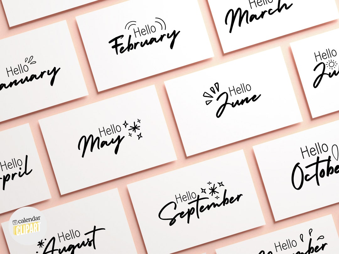 Months of the Year Svg Bundle, Calendar Clipart, Png, Calendar Months ...