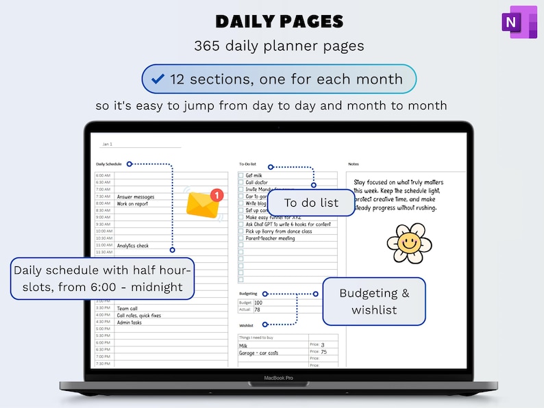 Onenote Planner 2026 Professional One Note Template, Hyperlinked ...