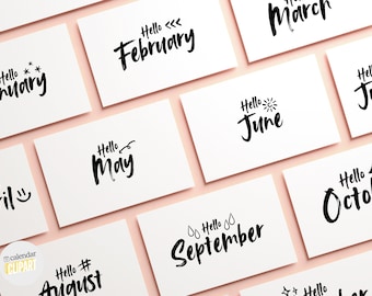 Months of the Year Svg Bundle, Calendar Clipart, Png, Calendar Months ...
