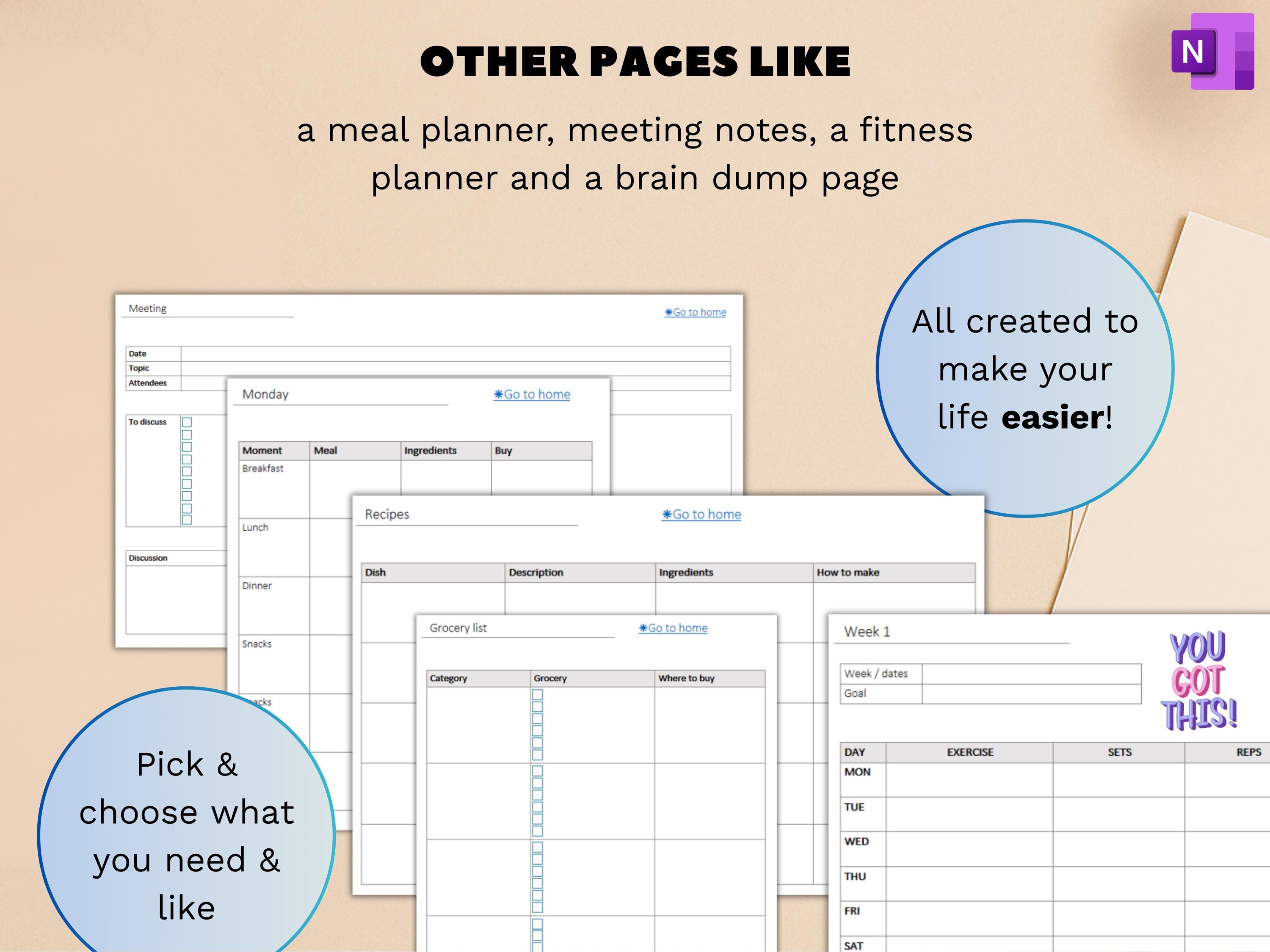 Onenote 2026 Professional Planner, One Note Template, Hyperlinked ...