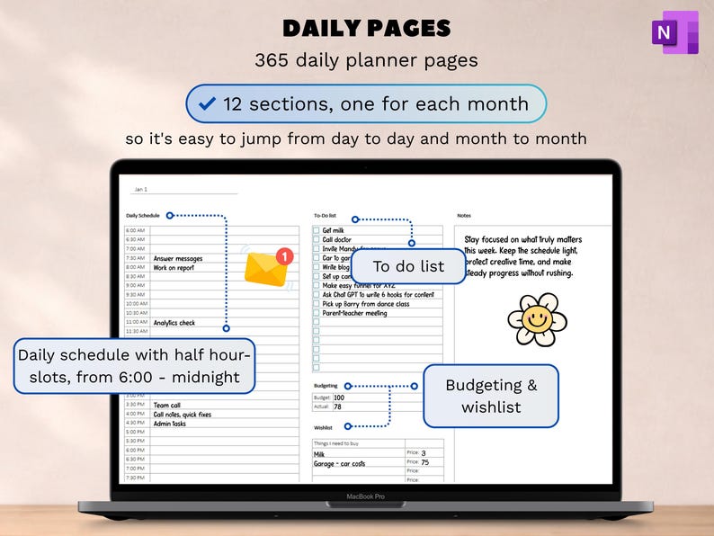 Onenote 2026 Professional Planner, One Note Template, Hyperlinked ...