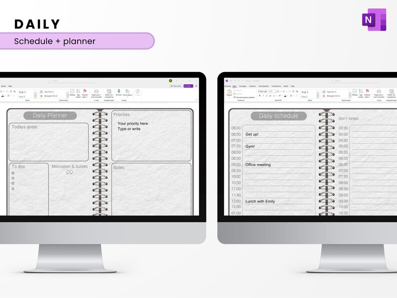 Onenote Digital Planner 2025 + Undated + Dec '24, Onenote Planner, One ...