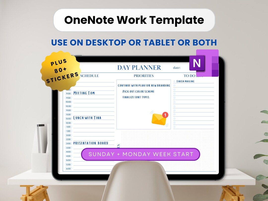 Onenote Digital Planner, Onenote Template Work, Professional Onenote ...