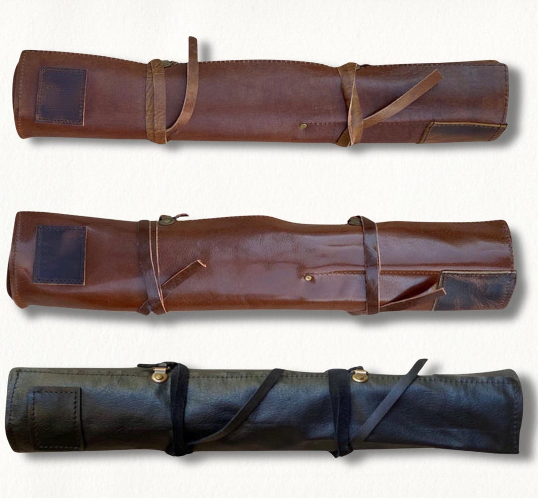 Personalized Leather Knife Roll chef Knife Bag Roll up Tool Bag Leather ...