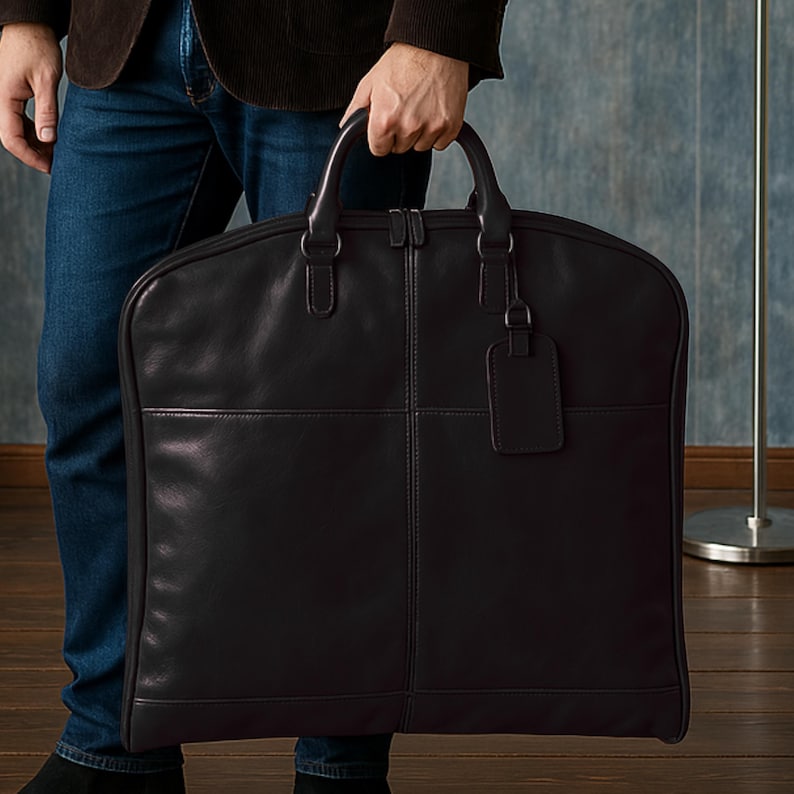 Personalized Leather Suit Carrier Travel Garment Bag,groomsmen Gift ...