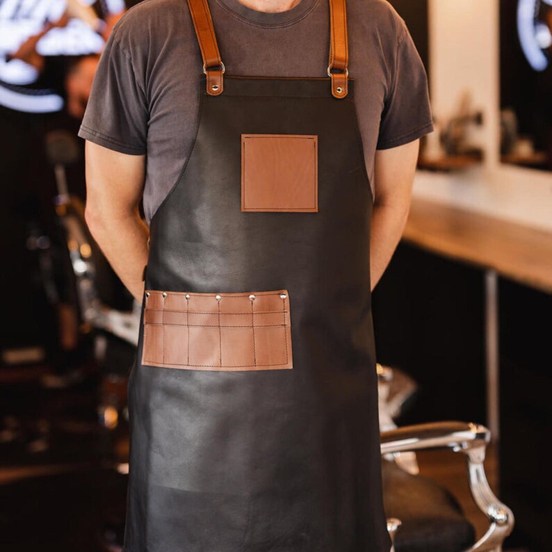 Personalized Leather Barber Apron | Professional Hairdresser Apron With ...