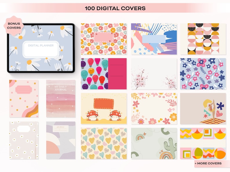 Undated Digital Planner, Rainbow Theme, 650+ Planners (digital Download ...