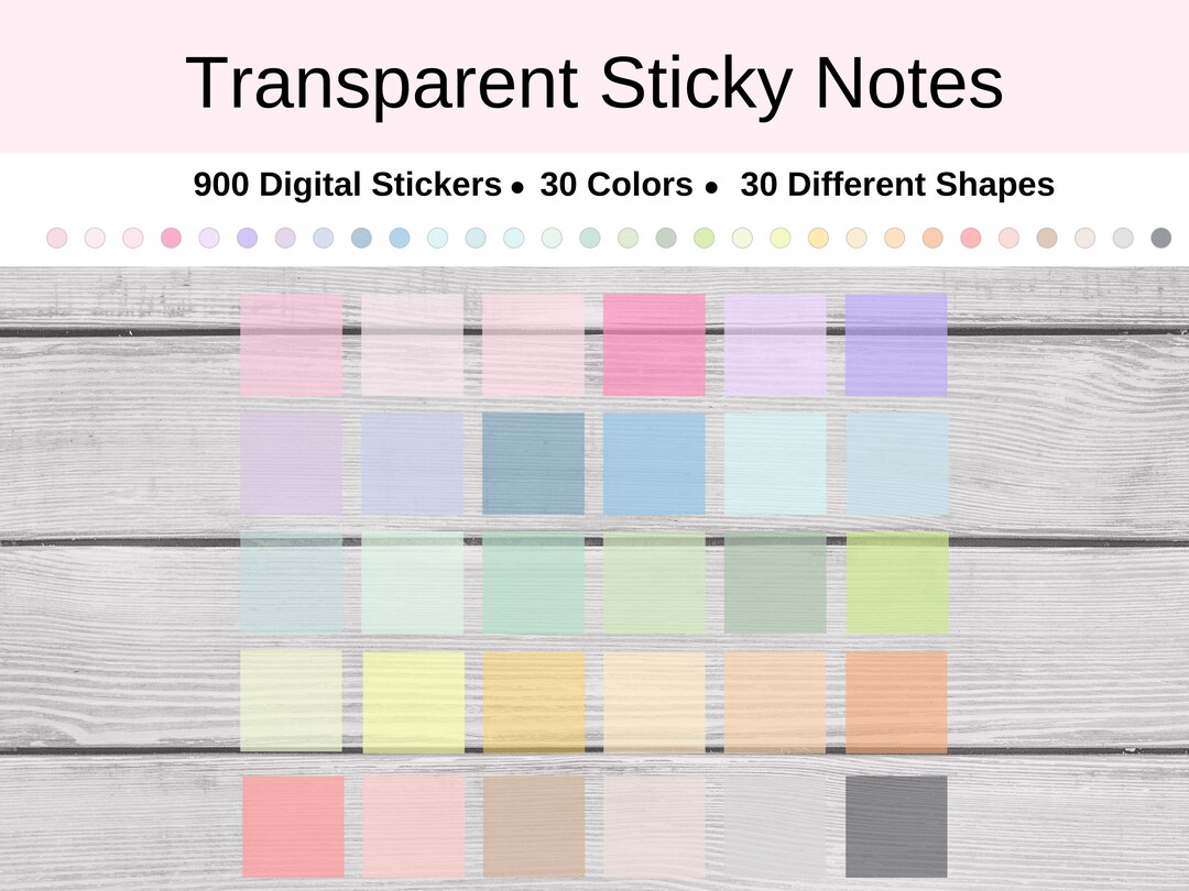 Transparent Digital Stickers, Digital Sticky Notes, Digital Planner ...
