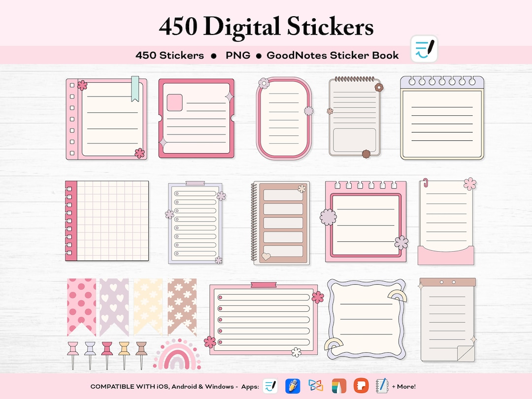 Digital Planner Stickers, Digital Sticky Notes, Functional Digital ...