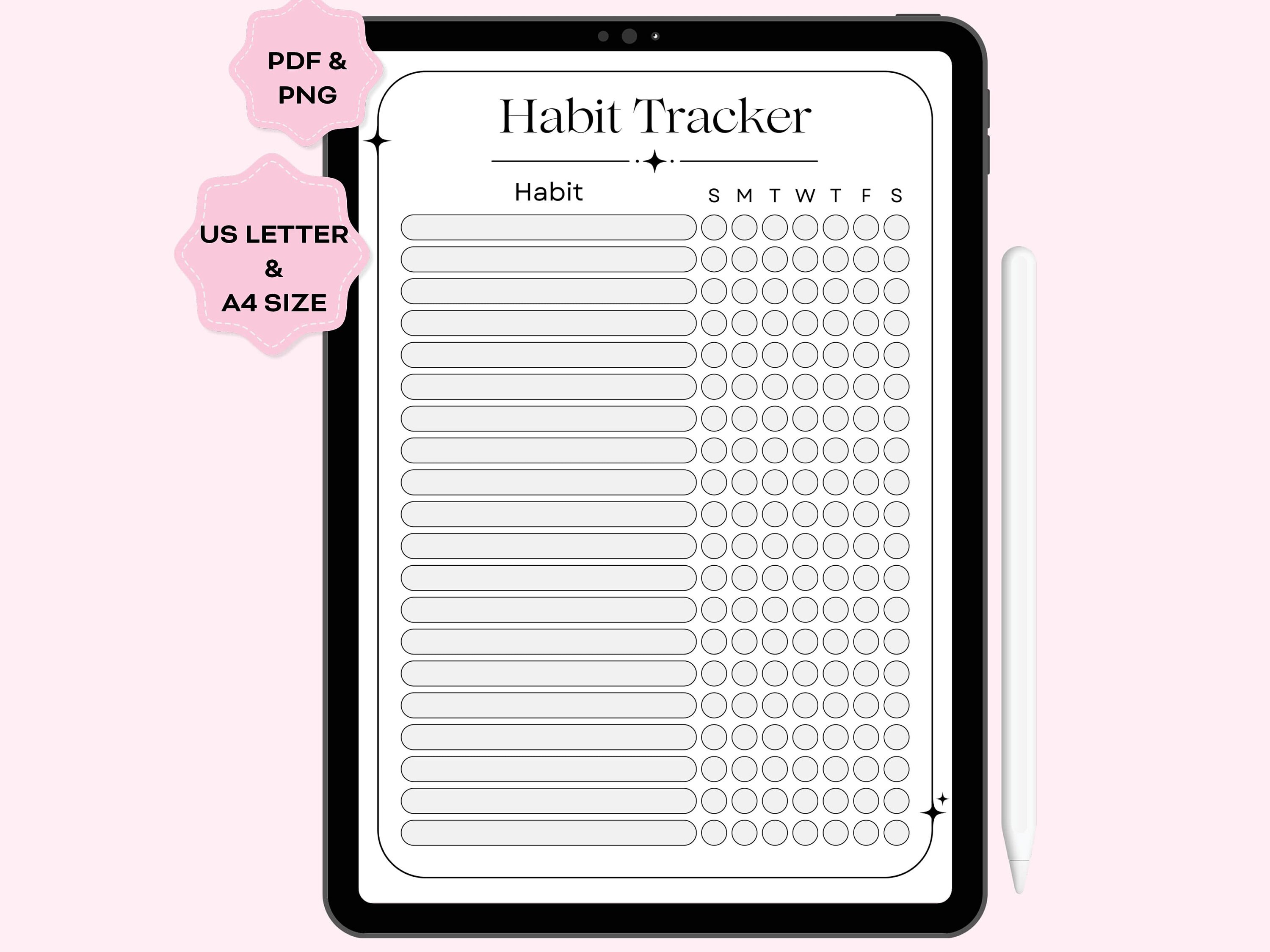 Habit Tracker, Goodnotes Template, Daily Habit Planner, iPad Planner ...