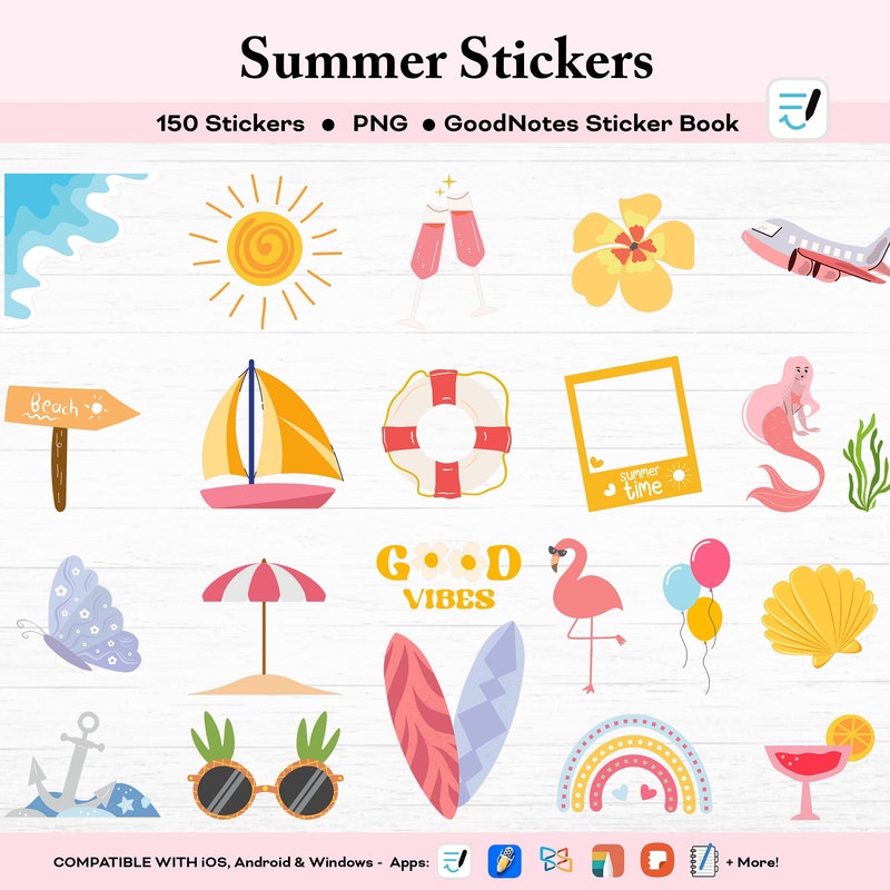 Summer Stickers - Etsy