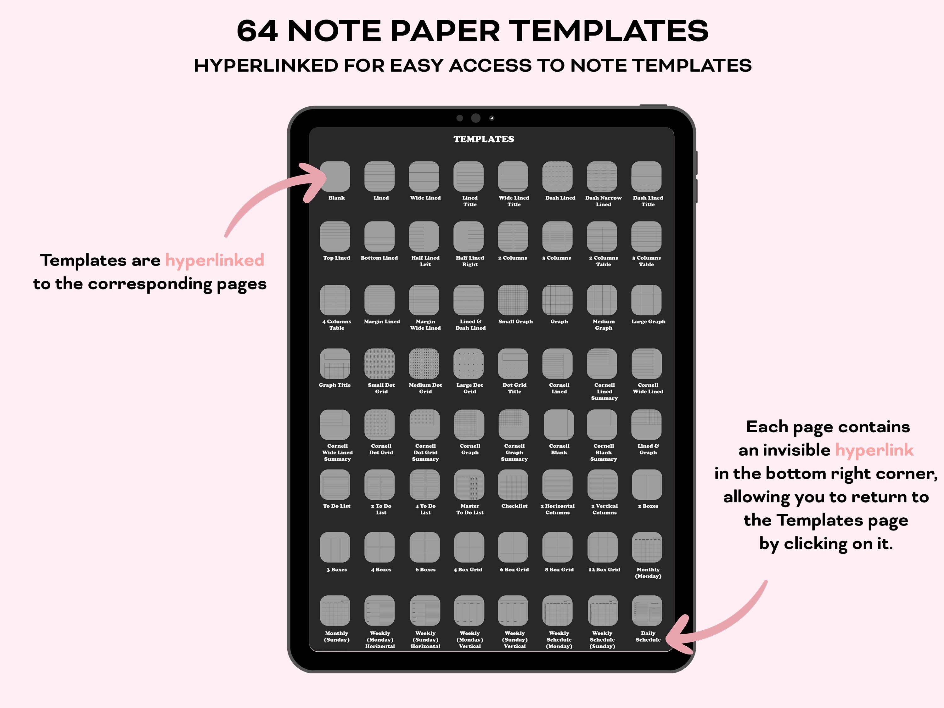 Digital Note Papers, Goodnotes Notebook, Dark Paper, Student Notetaking ...