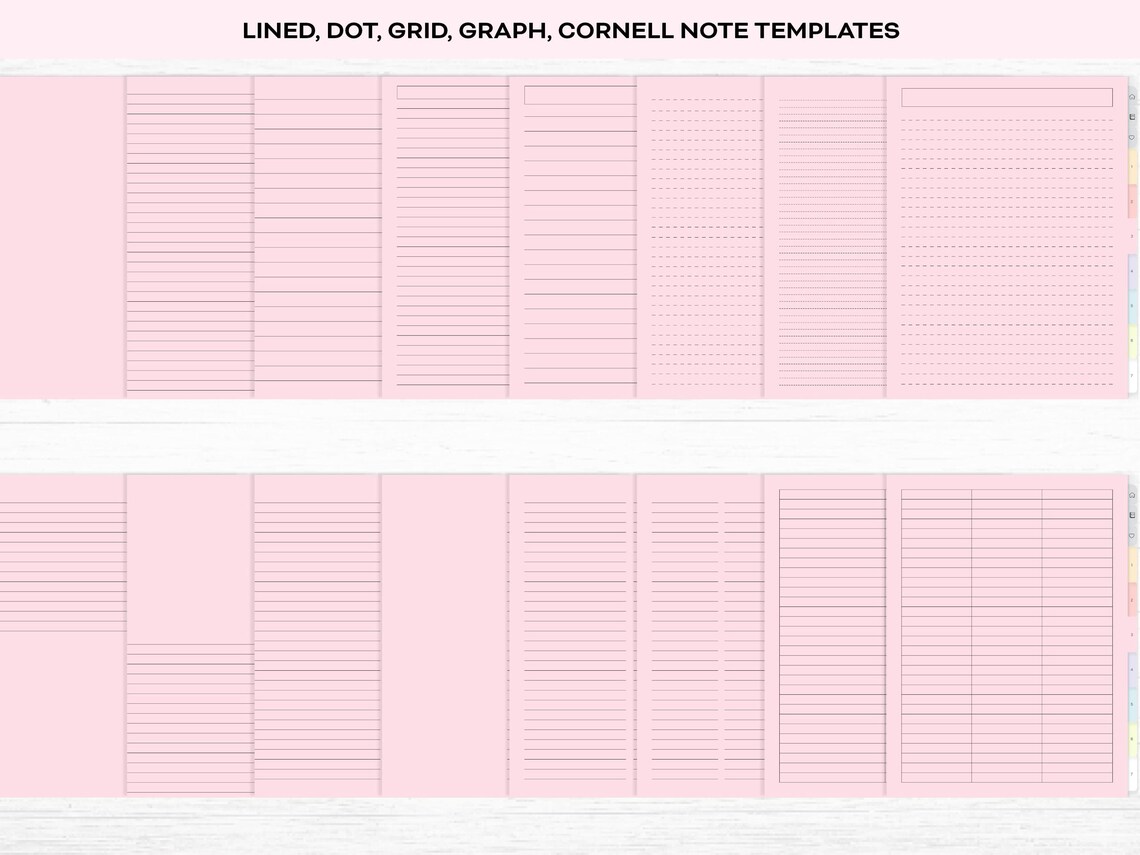 Digital Notebook, Goodnotes Notebook, Pastel Paper, Student Notetaking ...