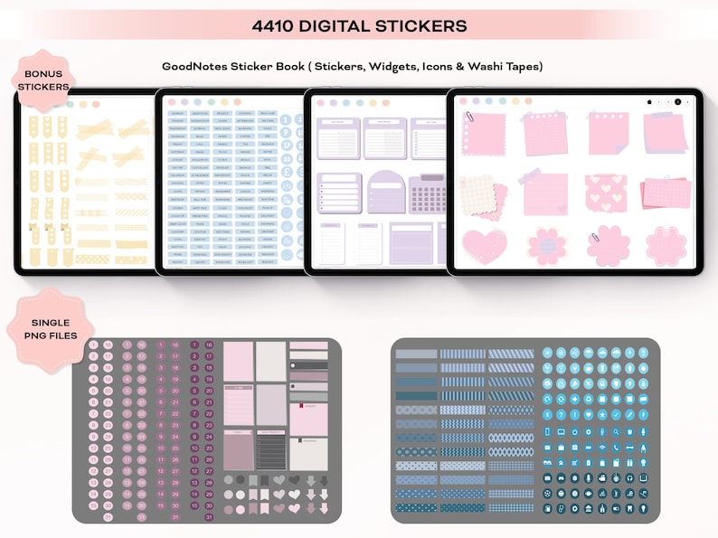 Undated Digital Planner, Rainbow Theme, 650+ Planners (digital Download ...