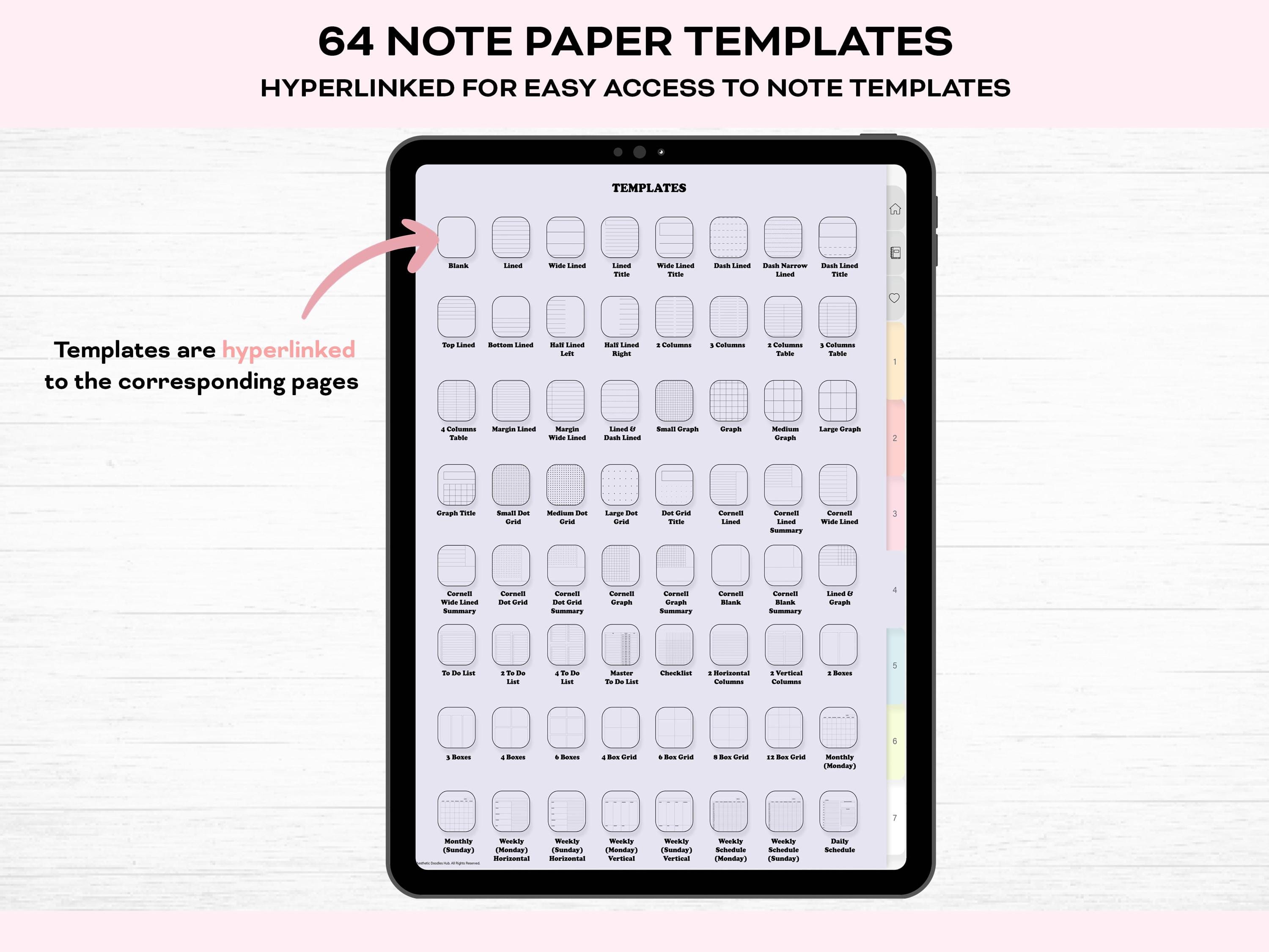Digital Notebook, Goodnotes Notebook, Pastel Paper, Student Notetaking ...