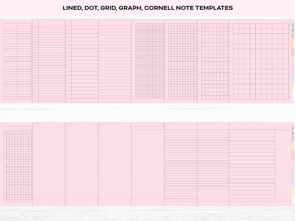 Digital Notebook, Goodnotes Notebook, Pastel Paper, Student Notetaking ...