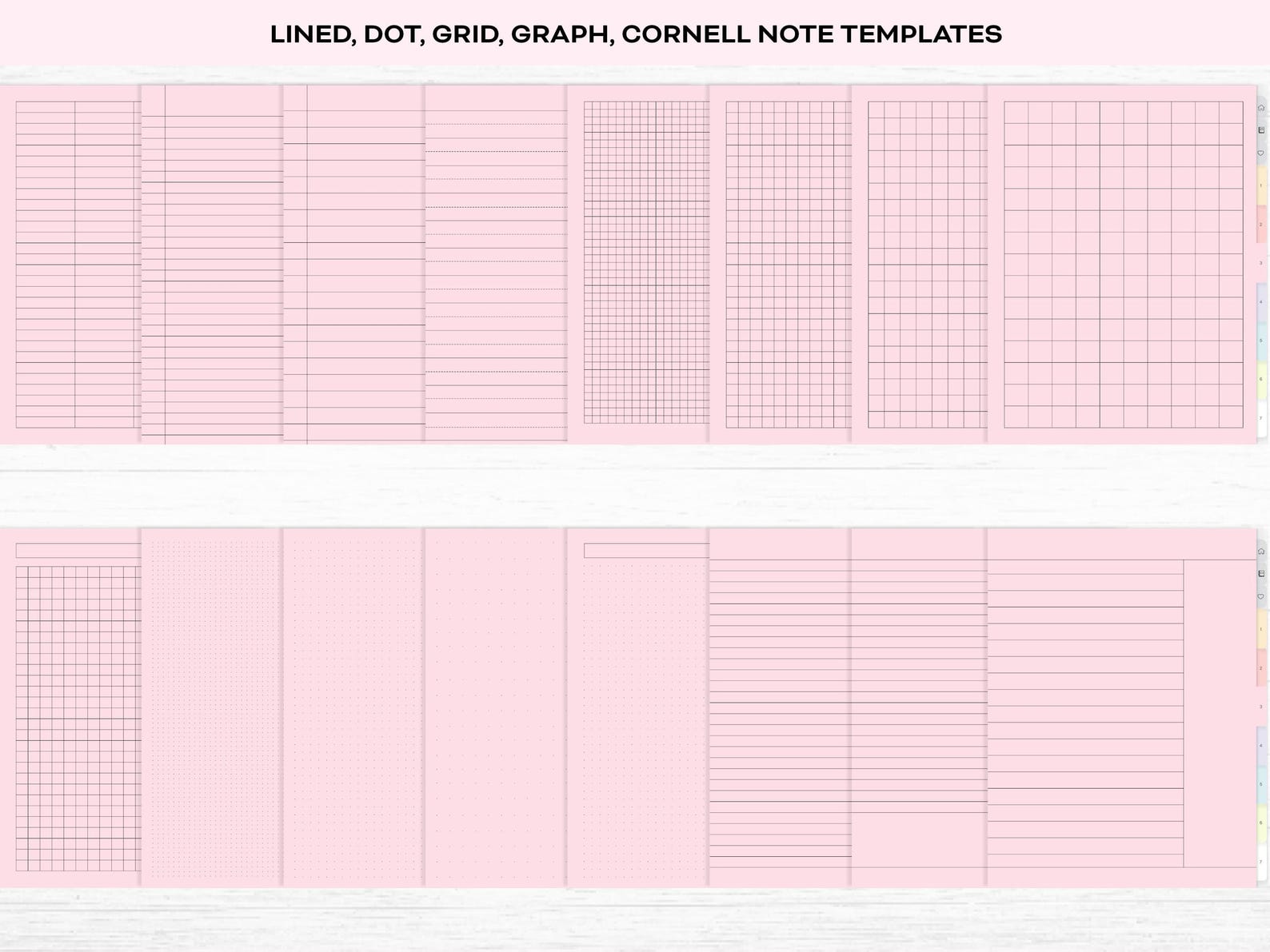 Digital Notebook, Goodnotes Notebook, Pastel Paper, Student Notetaking ...