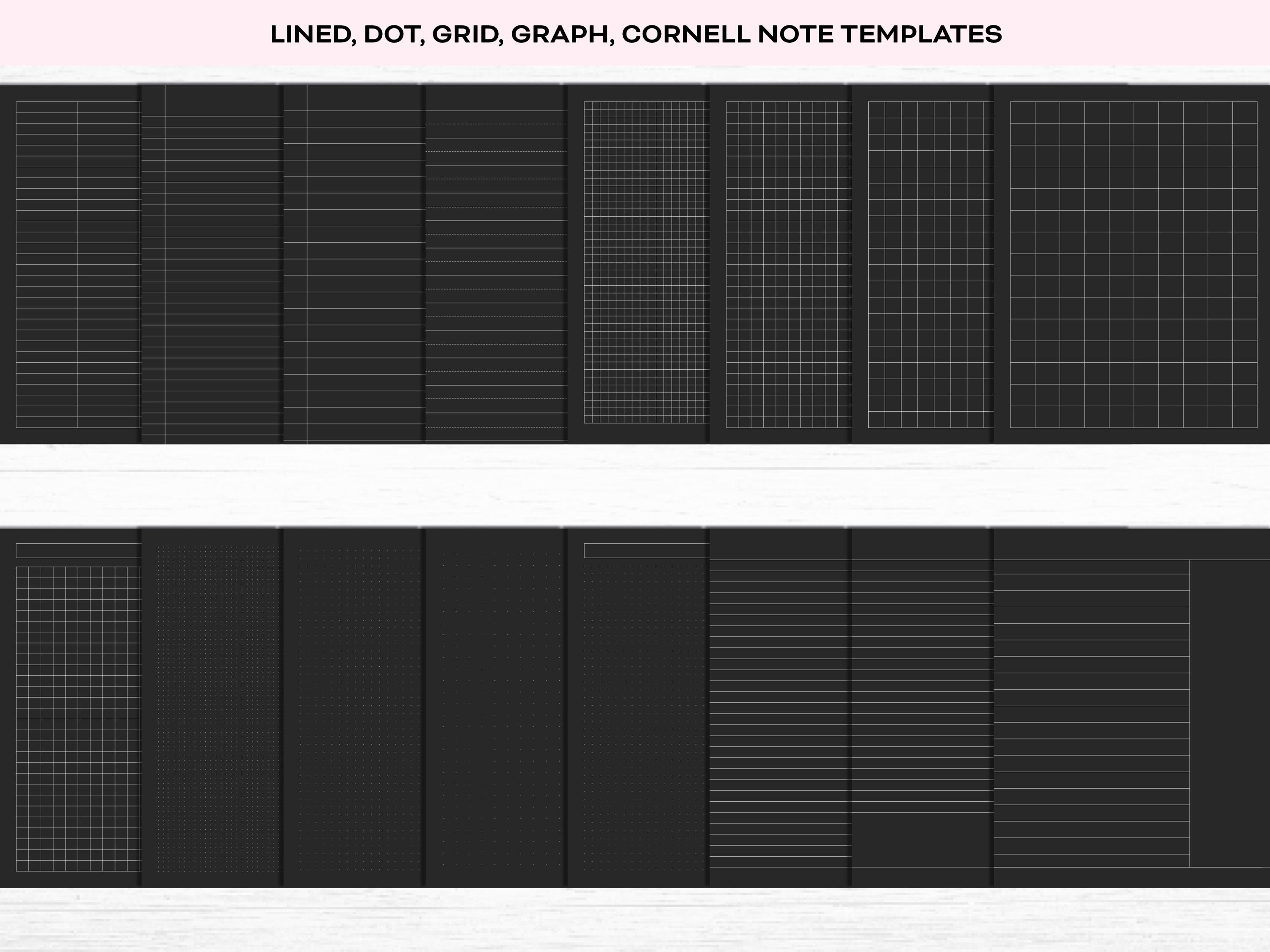 Digital Note Papers, Goodnotes Notebook, Dark Paper, Student Notetaking ...