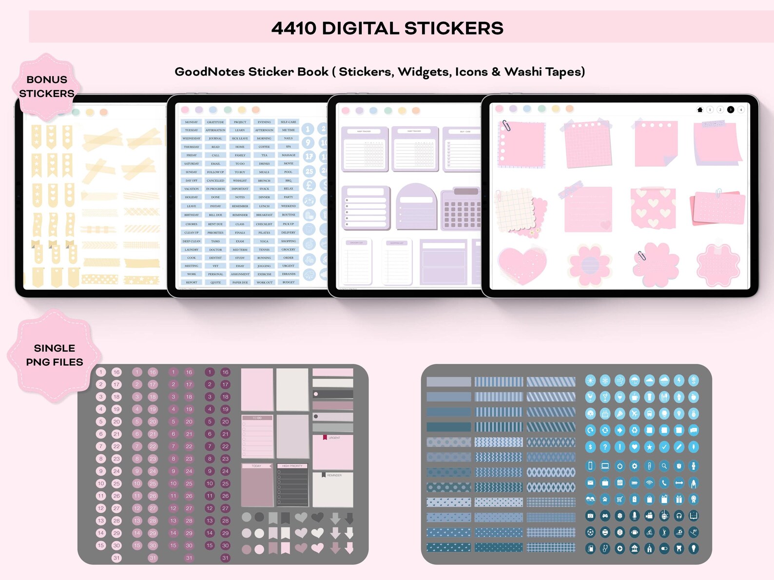 Digital Notebook, Goodnotes Notebook, Pastel Paper, Student Notetaking ...