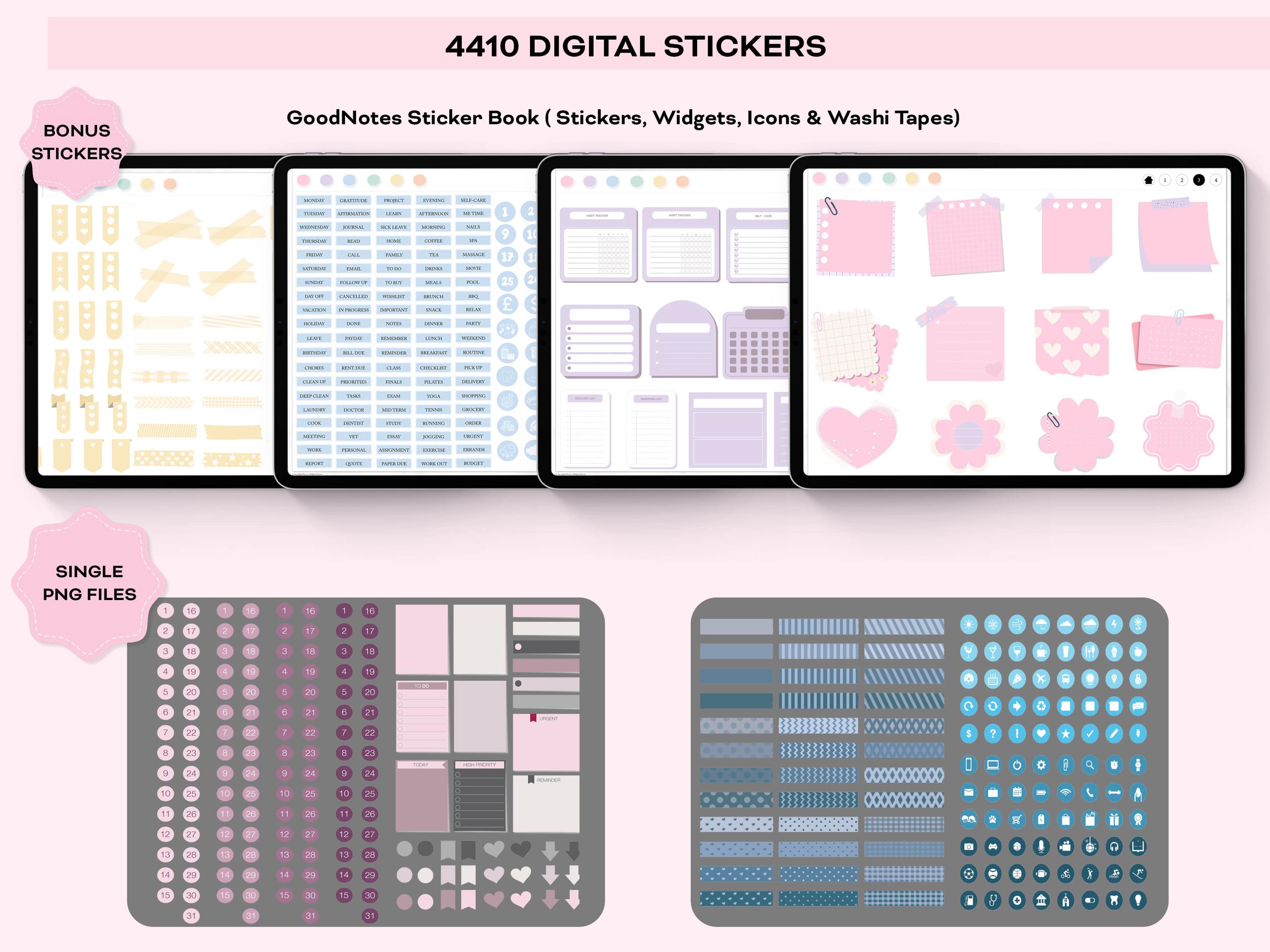 Digital Notebook, Goodnotes Notebook, Pastel Paper, Student Notetaking ...