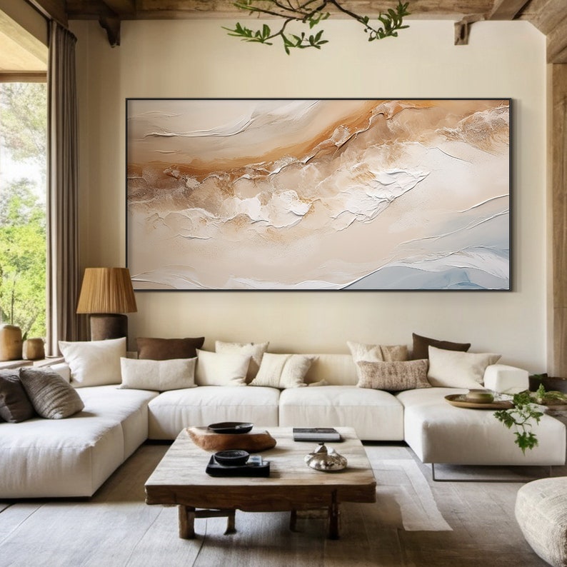 Earth Tone Painting, Custom Canvas Wall Art, Original Beach Canvas ...