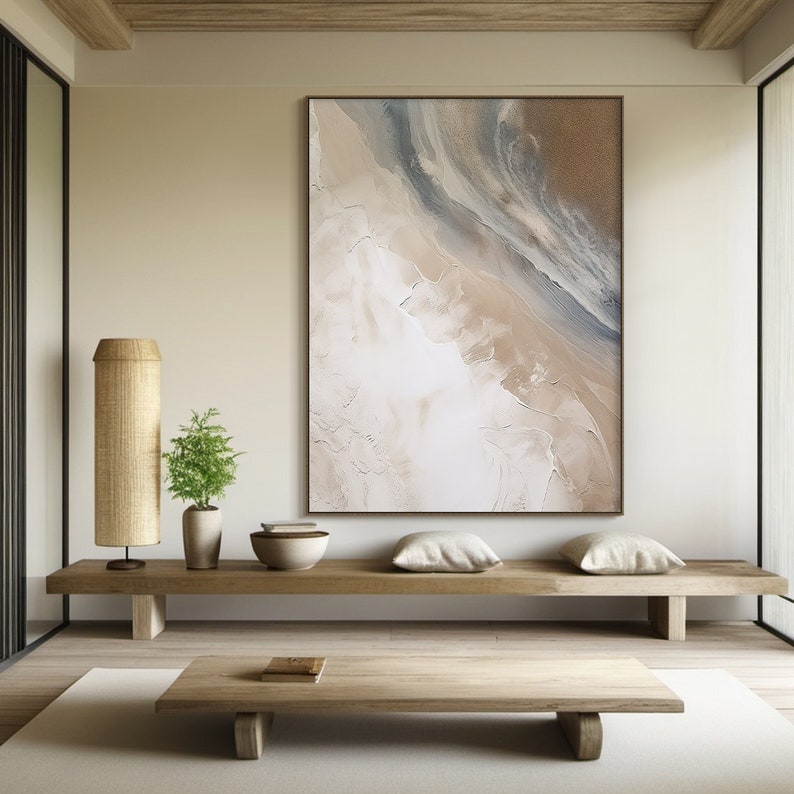 Original Beach Canvas Painting, Earth Tone Painting, Custom Canvas Wall ...