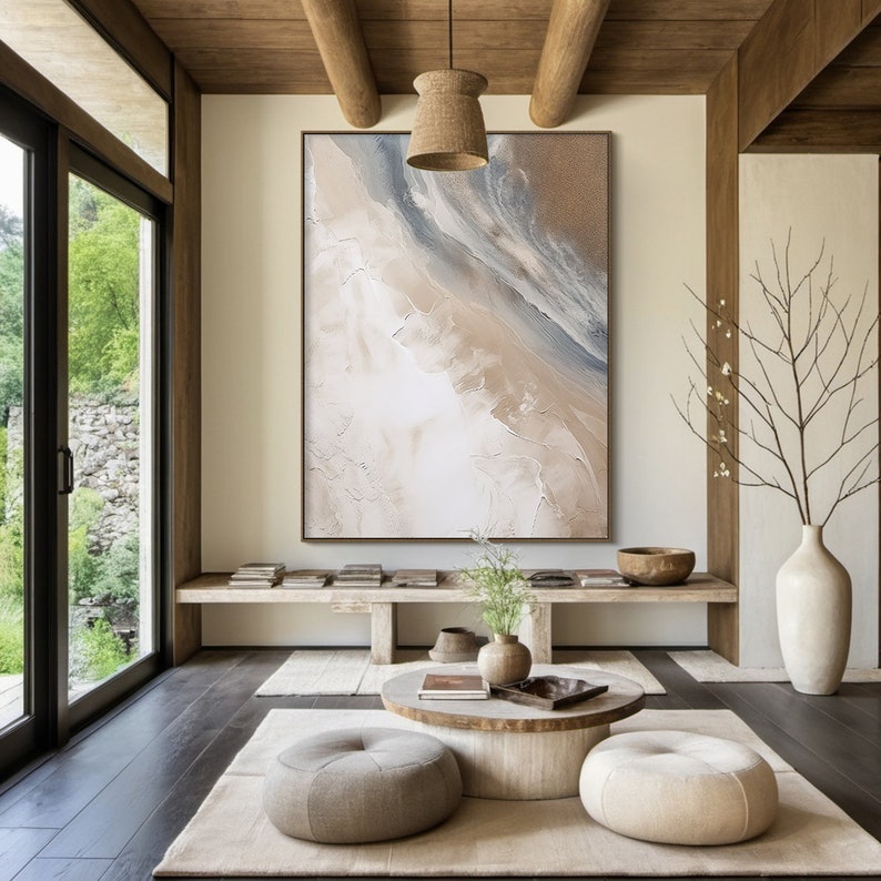 Original Beach Canvas Painting, Earth Tone Painting, Custom Canvas Wall ...