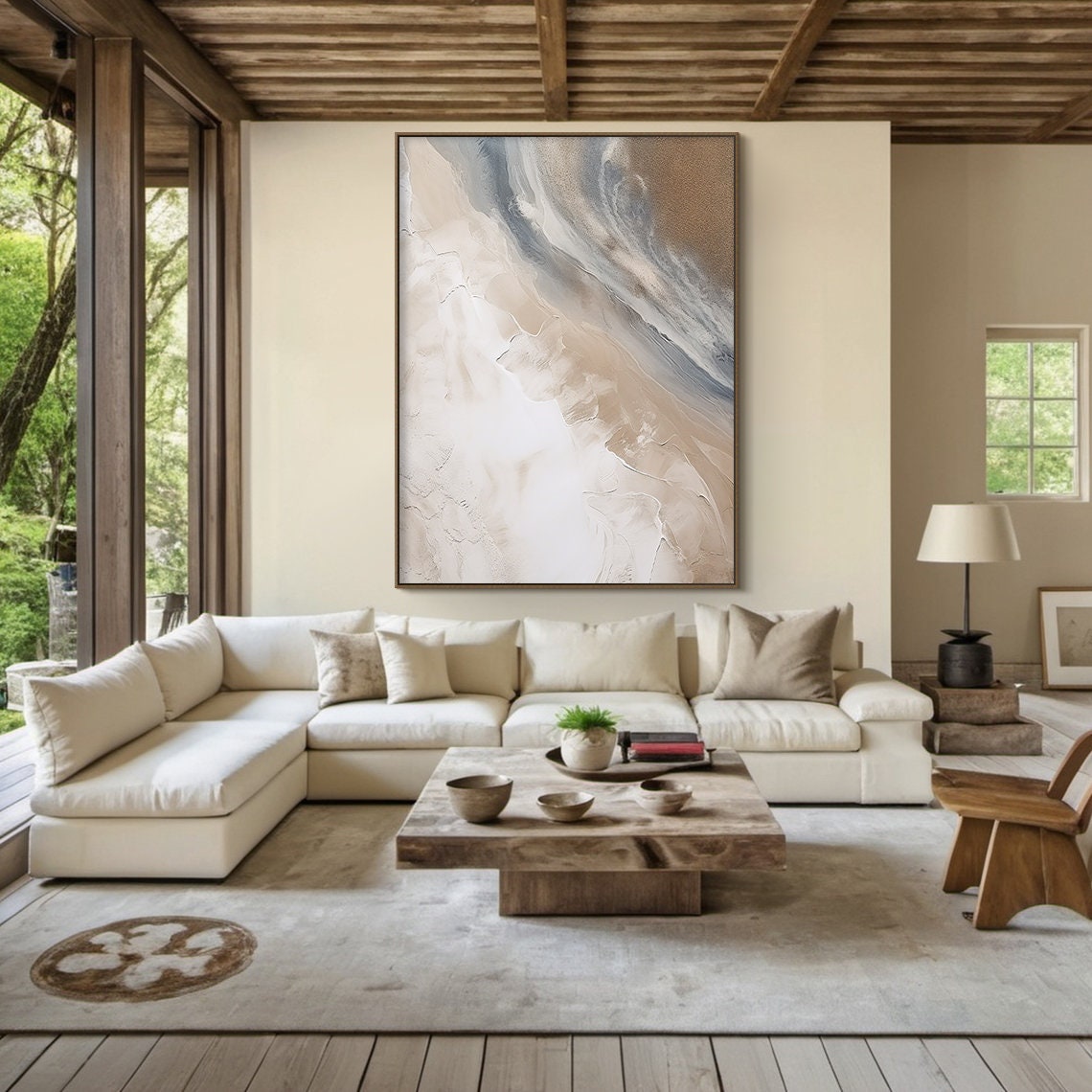 Original Beach Canvas Painting, Earth Tone Painting, Custom Canvas Wall ...