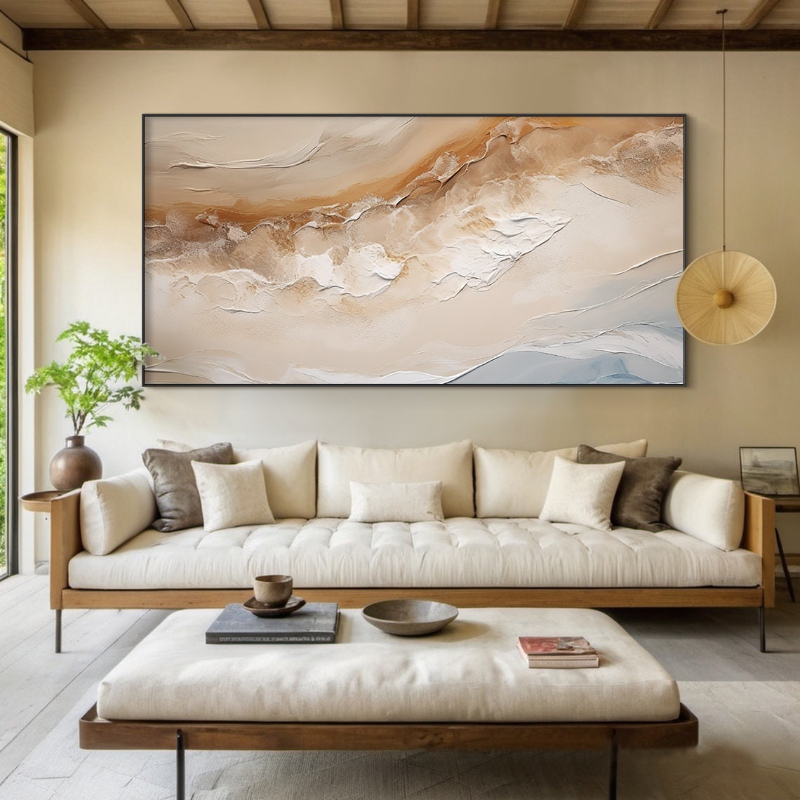 Earth Tone Painting, Custom Canvas Wall Art, Original Beach Canvas ...