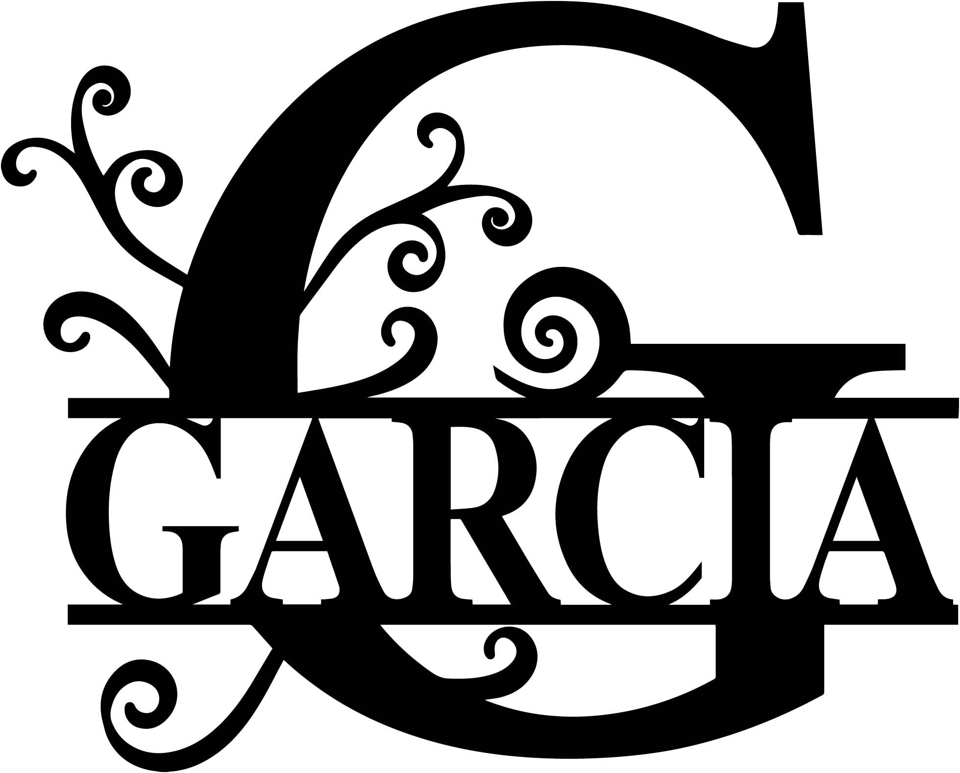 Garcia SVG Monogram - Digital Download Only - No Physical Product ...