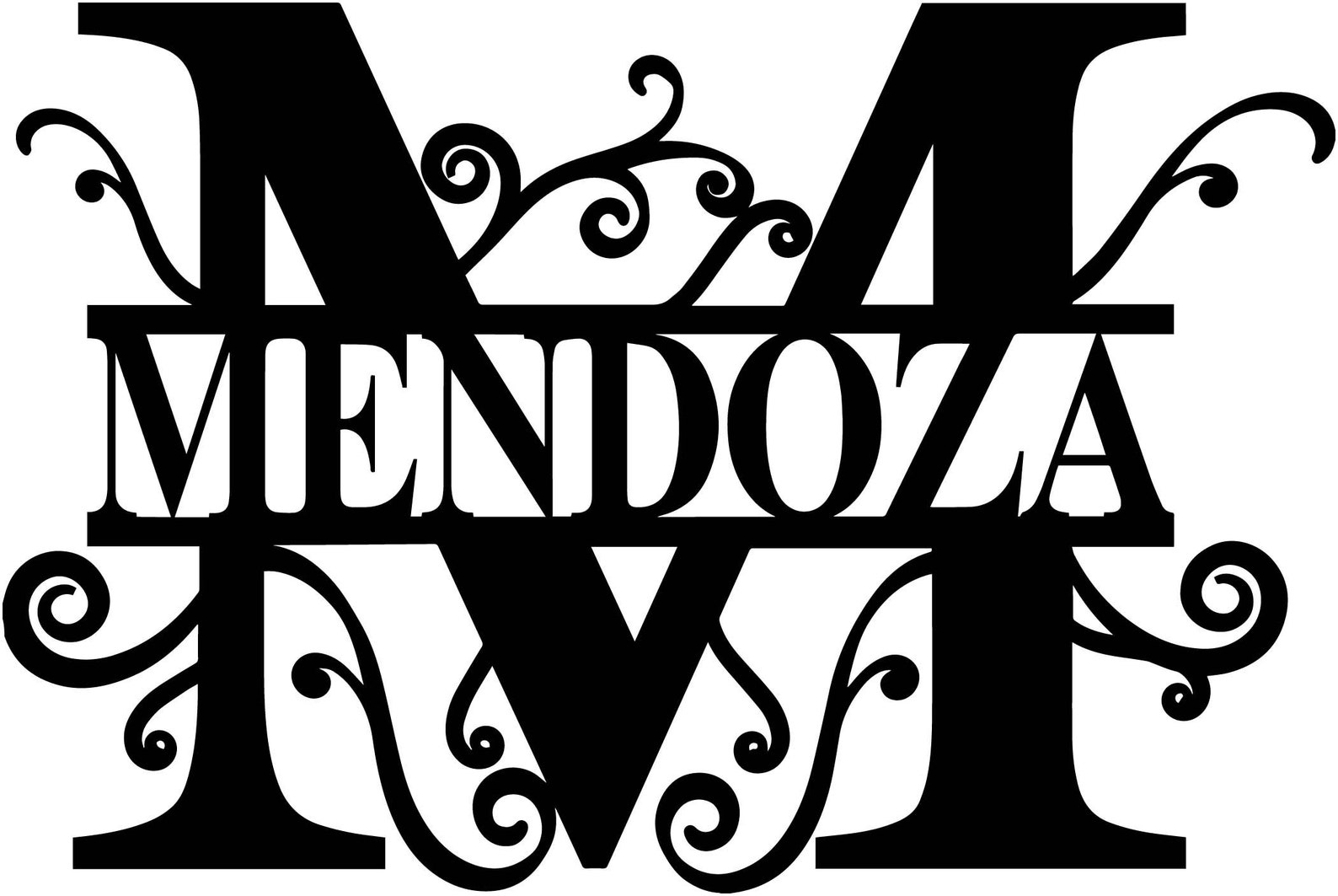 Mendoza SVG Monogram Digital Download Only No Physical Product Great ...