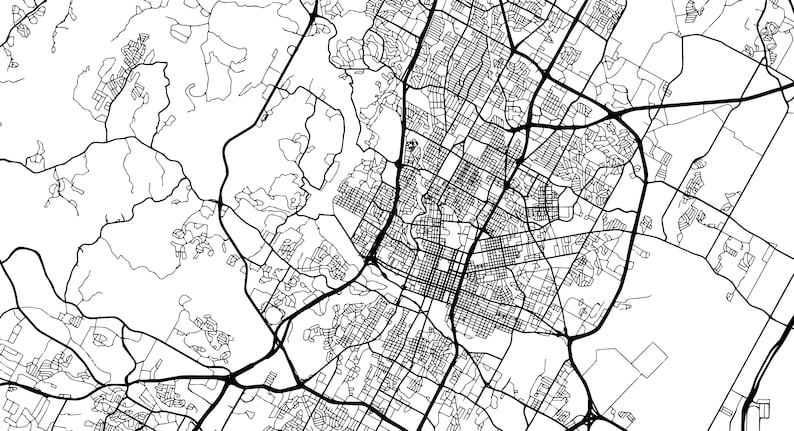 Austin TX Map Vector in SVG - Digital Download Only - Etsy
