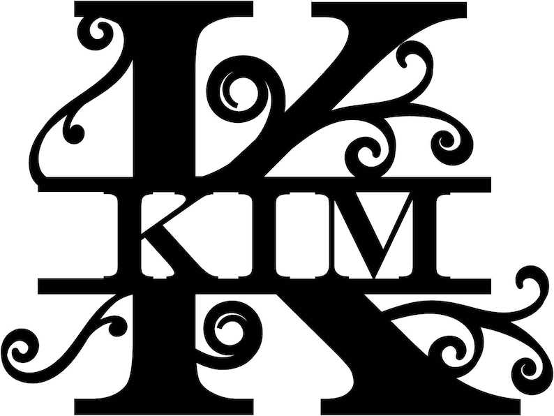 Kim SVG Monogram Digital Download Only No Physical Product Great for ...