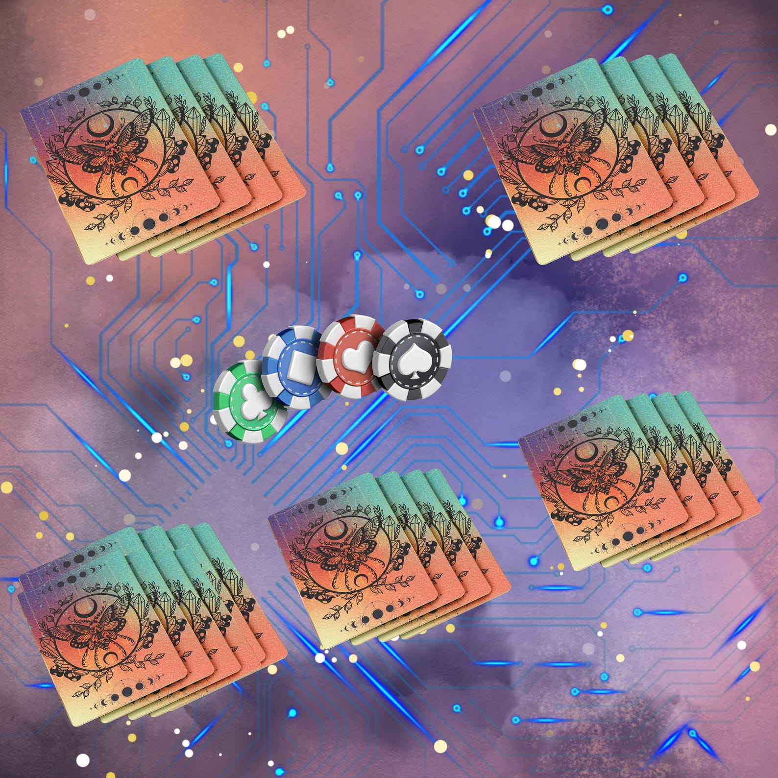 Moth Playing Cards. Collector Design Playing Card Set. 52 Card Deck ...