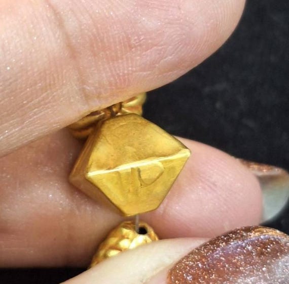 Antique Genuine Solid 22K Gold Pyramid Shape Old Coll… - Gem