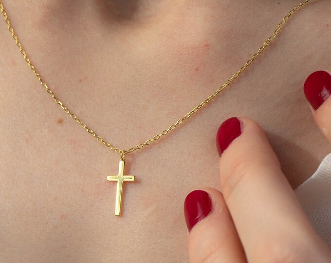 Modern Cross Necklace - Etsy