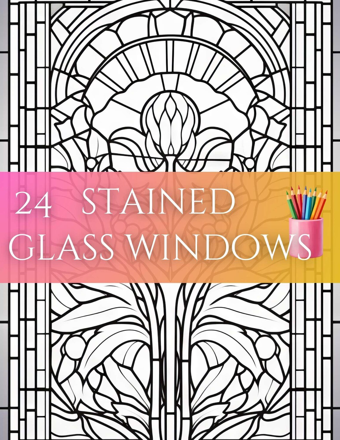 Stained Glass Windows Coloring Pages: Adults & Teens (digital Download ...