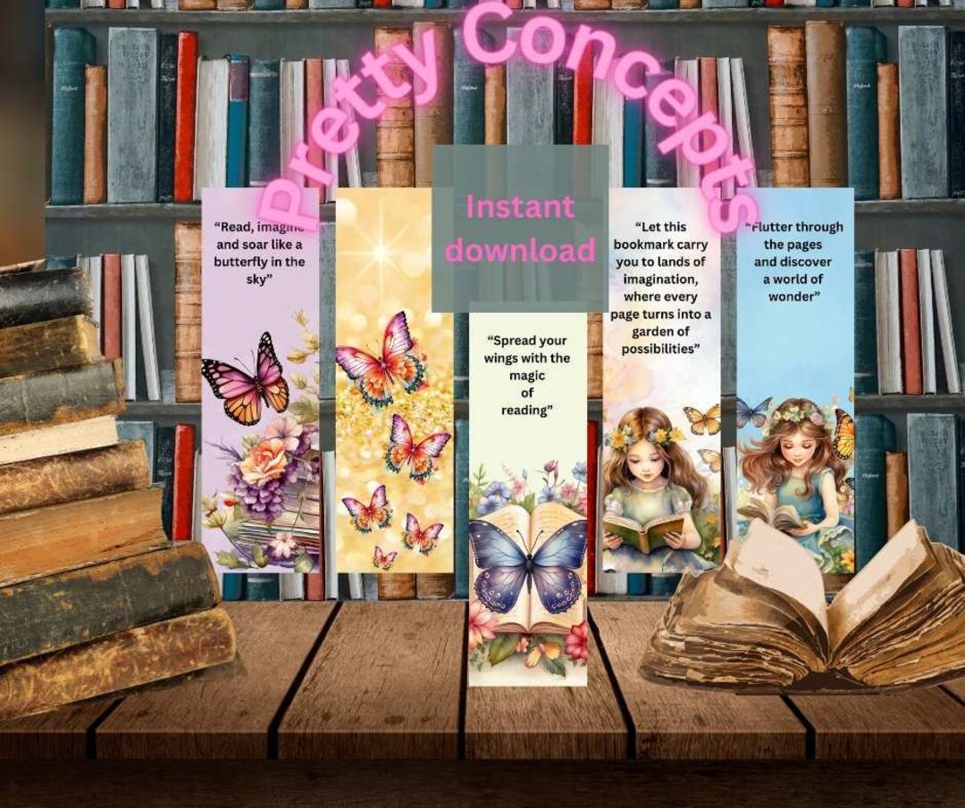 Printable Bookmarks, Five Bookmarks, Printable Bookmarks for Book ...