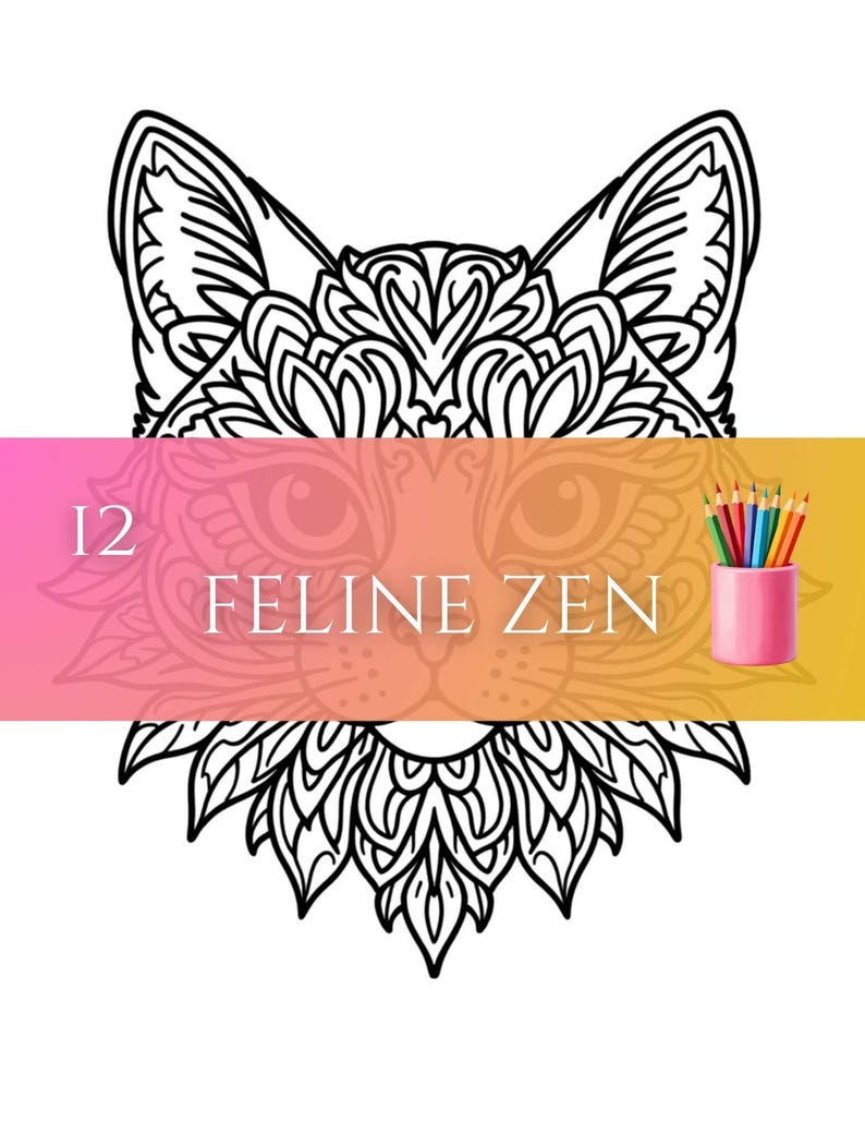 Cat Mandala Coloring Book for Adults | Stress Relief, Mindfulness ...