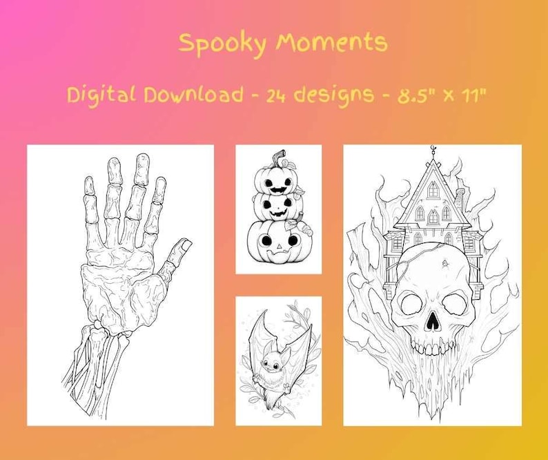 24 Fun Halloween Printable Coloring Pages, Halloween Party Activity ...