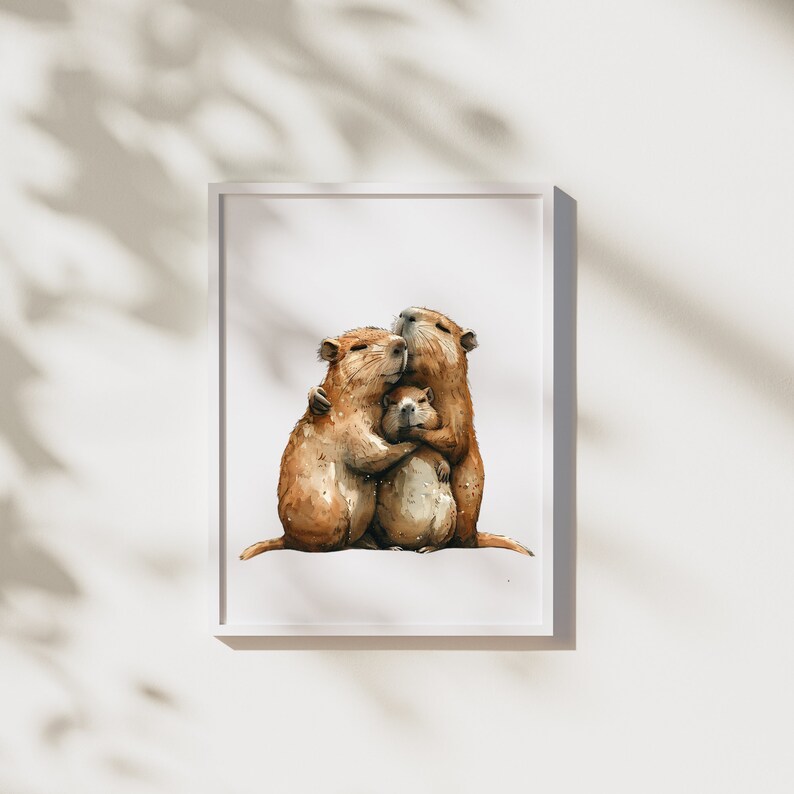 CAPYBARA Clipart Watercolor Capybaras Family Nursery PNG for Print With ...