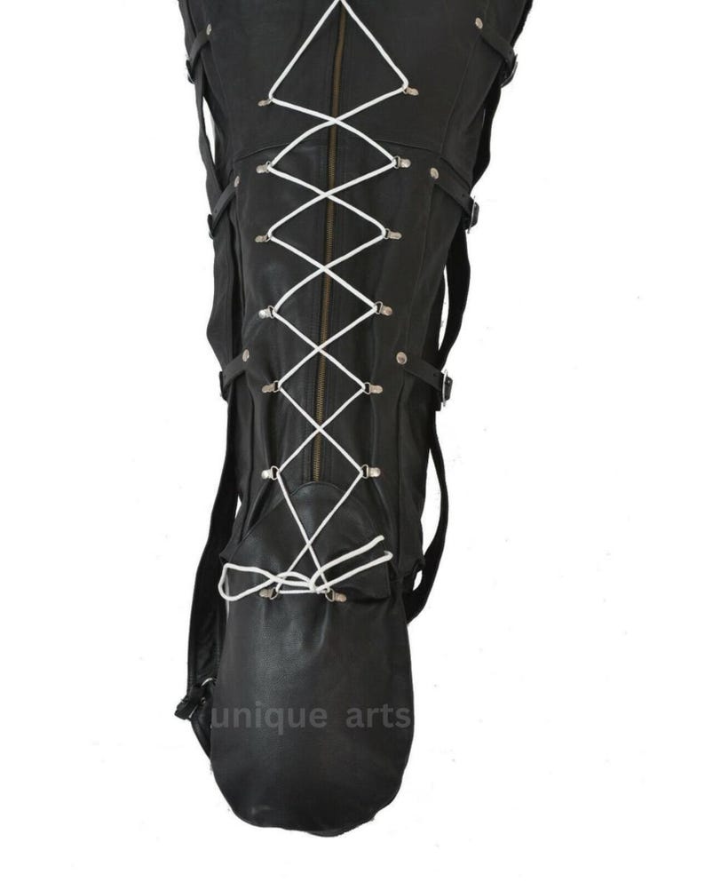 Bondage Sleep Sack, Leather Lace-up Body Bag for Sensory Play, BDSM ...