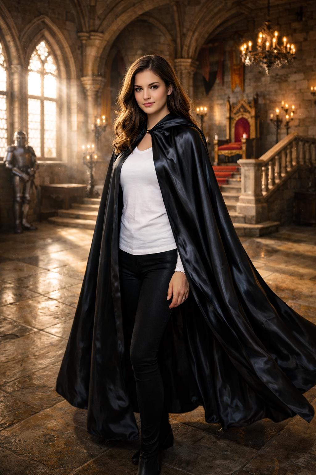 Black Satin Hooded Cape | Adult Cosplay Costume - Etsy