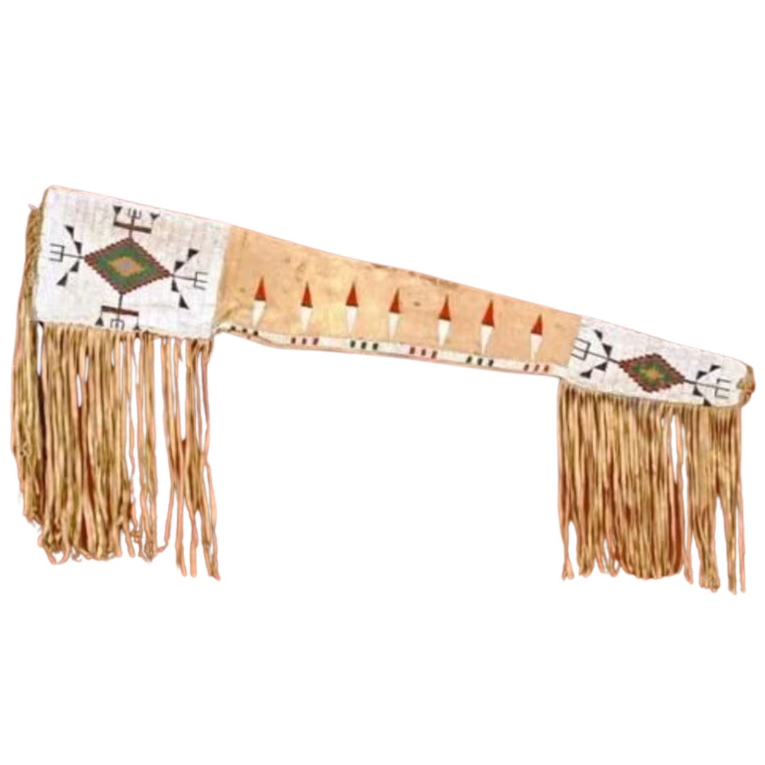 Handmade Indian Beaded Rifle Scabbard Sioux Style Suede Leather Gun ...