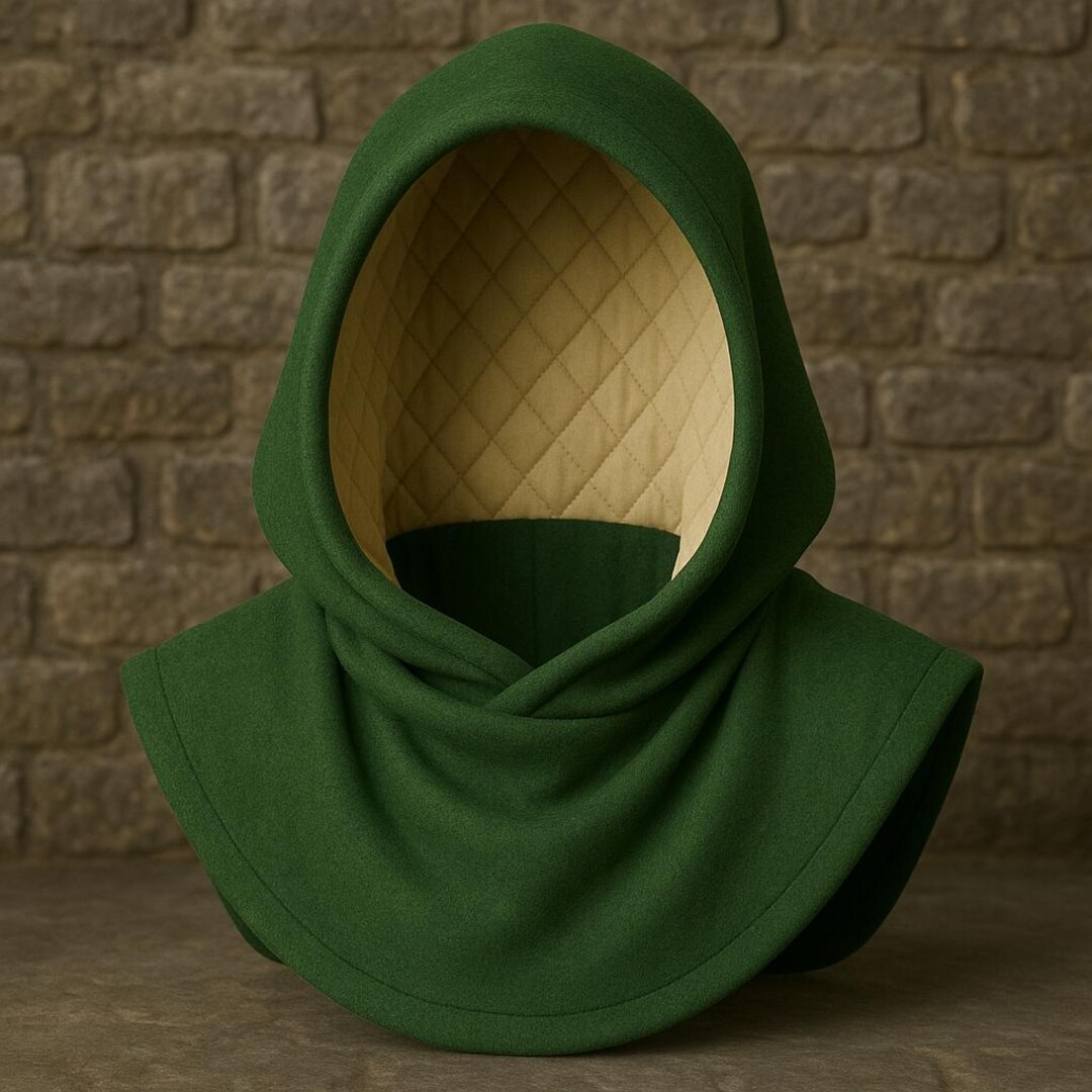 Green Wool-blend Hooded Cowl, Medieval Viking Renaissance Costume - Etsy