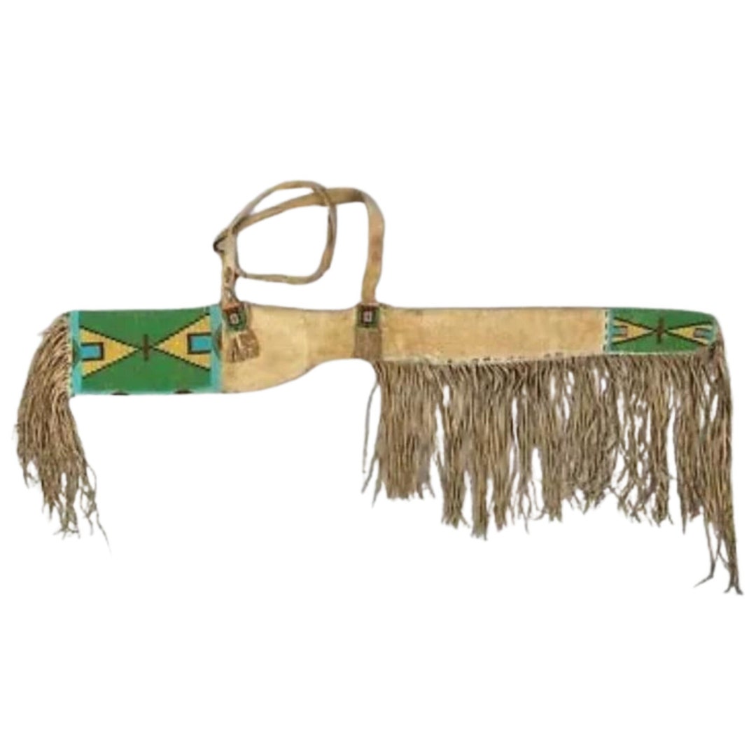 Handmade Indian Beaded Rifle Scabbard Native American Sioux Style Suede ...