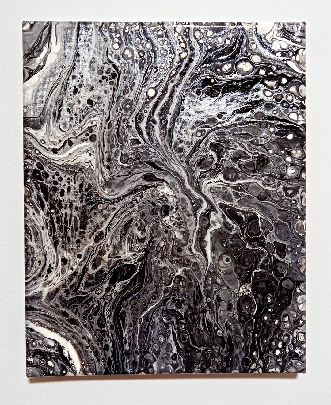 Black and White Acrylic Fluid Painting - Etsy
