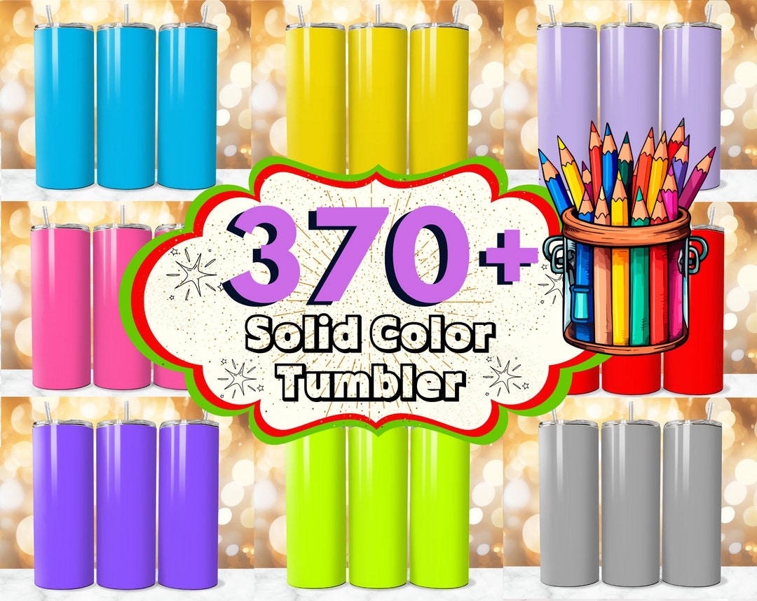 370 Solid Color Tumbler Wrap Designs Bundle, Basic Color Tumbler ...
