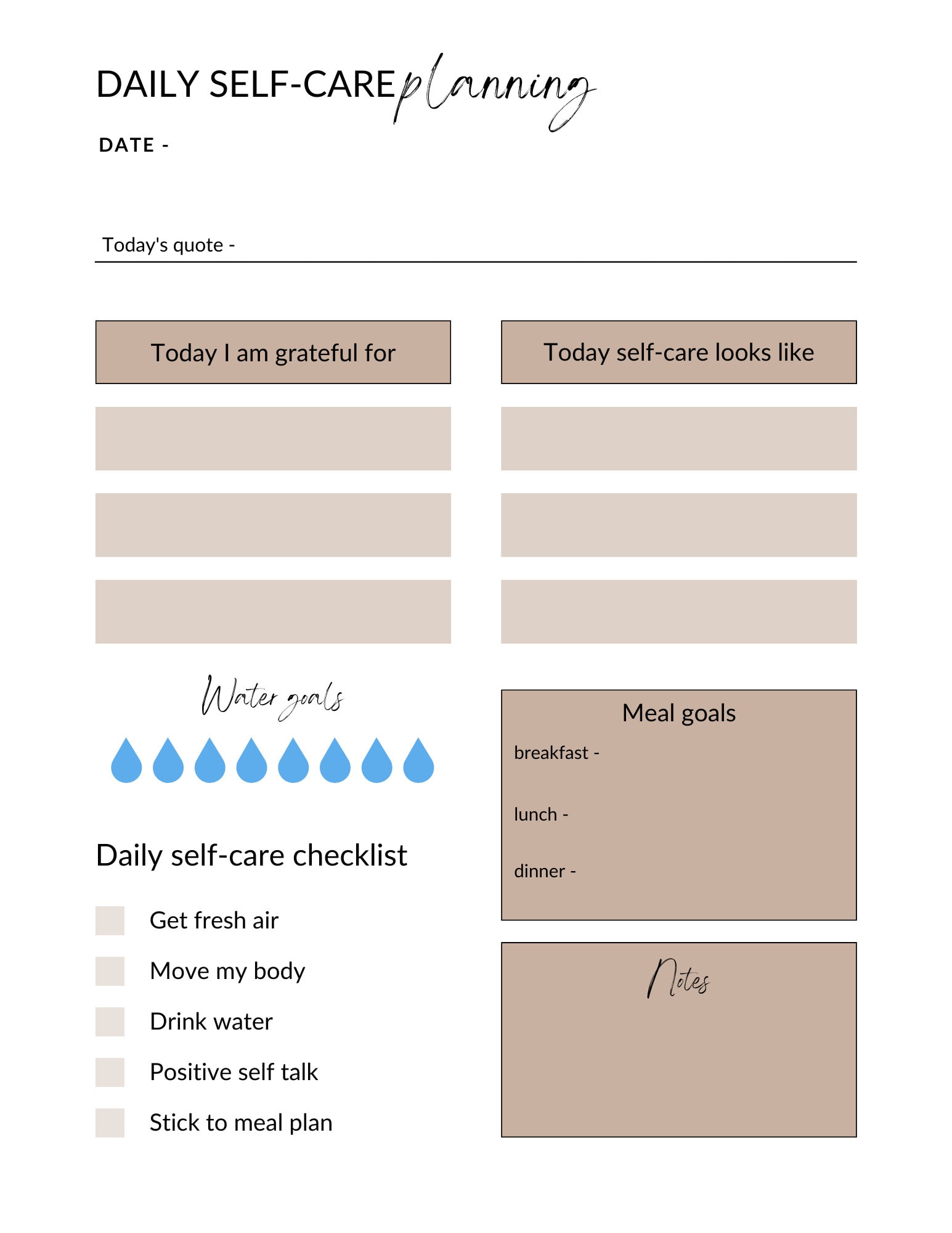Canva Template, Self Care Planner, Self Care Template - Etsy