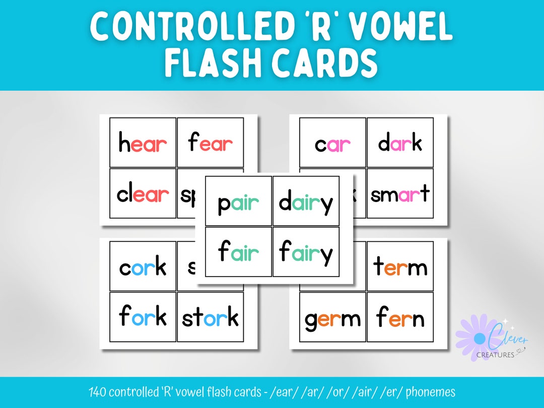 Controlled R Vowel Phoneme Flash Cards, Phonics, Classroom Printable ...